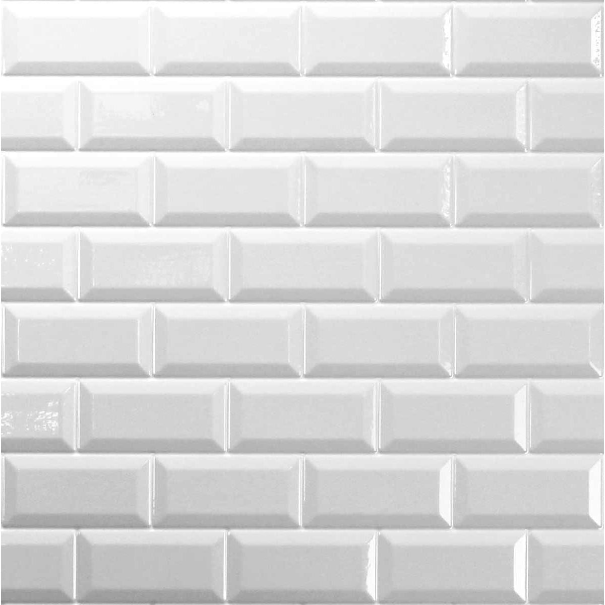 Reco Bevelled White Tile Wall Panel 1220(W) x 2440mm(H) PVC