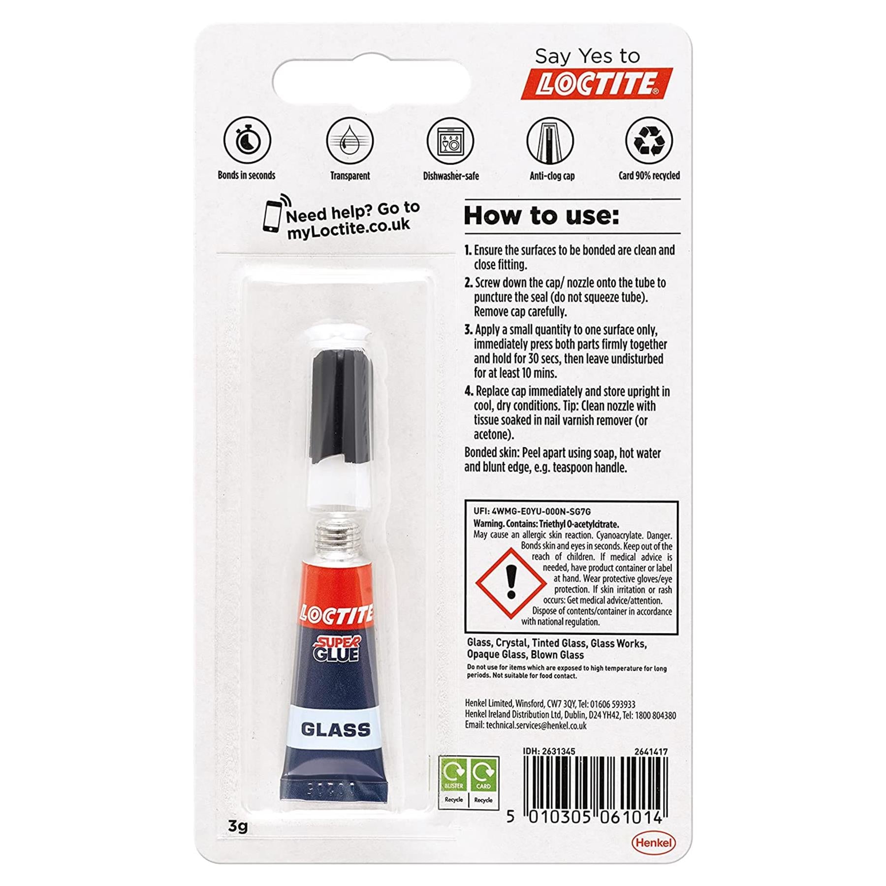 Loctite Super Glue Glass Bond 3g PROTEUS MARINE