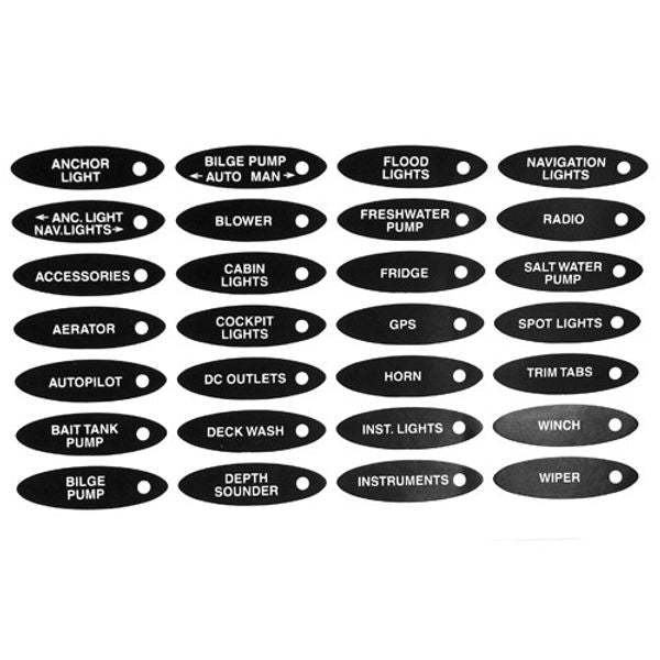 BEP Label Set-1SP Contour Switch Panel – PROTEUS MARINE